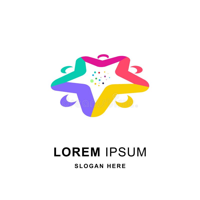Abstract Logo Diversity and Togetherness of Social People Star Shape ...