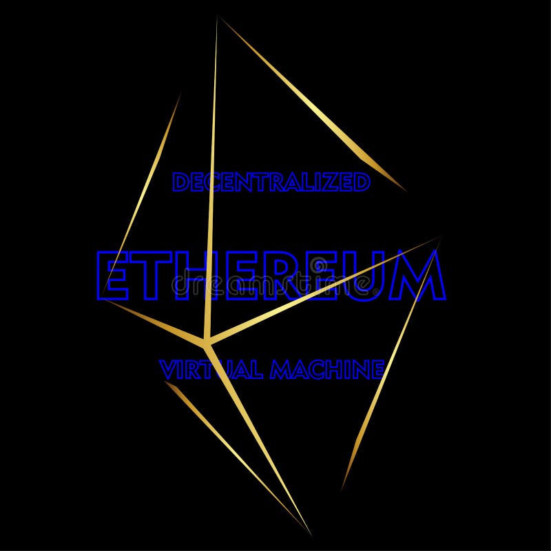 Abstract Logo of Ethereum As a Virtual Machine on a Dark Background ...