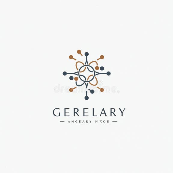 Abstract Logo Featuring a Central Circular Design with Interconnected ...