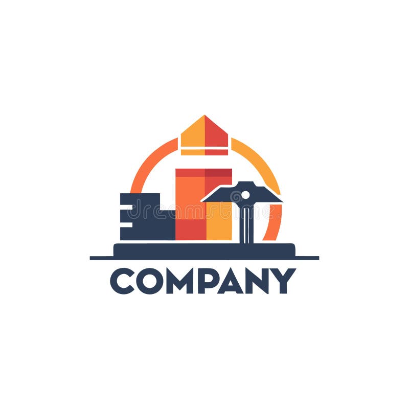 Abstract Construction Logo with Geometric Shapes and Company Name Stock ...