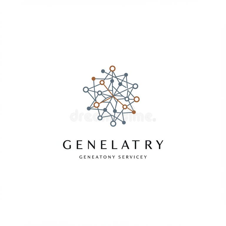 Abstract Logo Featuring an Interconnected Network of Blue and Orange ...