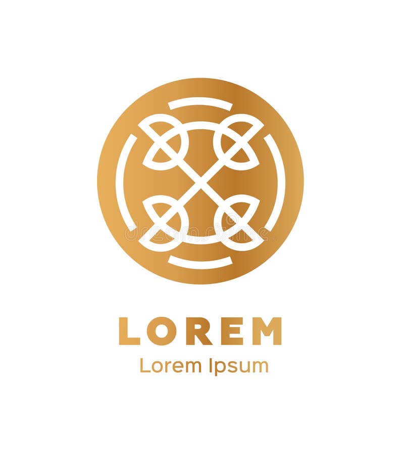 Abstract Logo. Gold Circle with a Pattern Stock Vector - Illustration ...