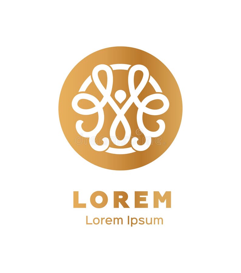 Abstract Logo. Gold Circle with a Pattern Stock Vector - Illustration ...