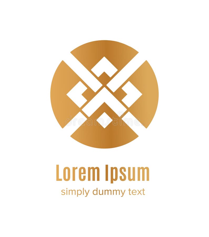 Abstract Logo. Gold Circle with a Pattern Stock Vector - Illustration ...
