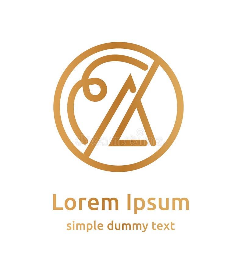 Abstract Logo. Gold Circle with a Pattern Stock Vector - Illustration ...