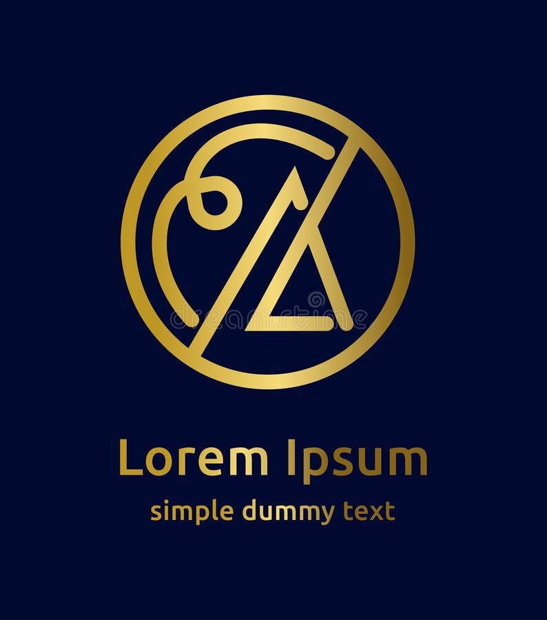 Abstract Logo. Gold Circle with a Pattern Stock Vector - Illustration ...