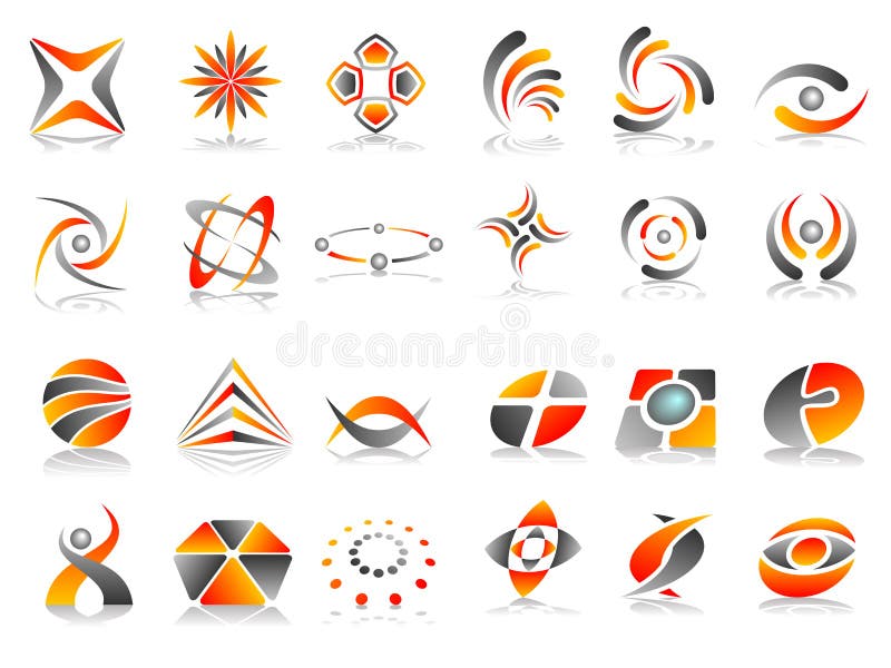 Abstract Logo Icon Design Set Stock Vector - Illustration of color ...