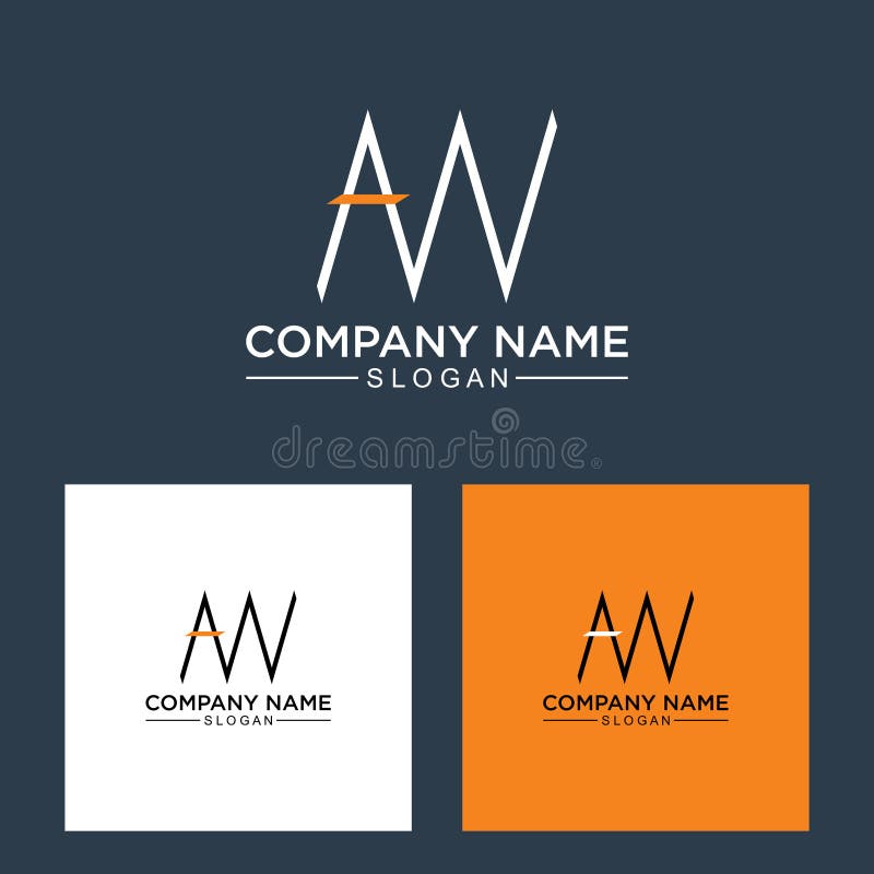 Abstract Logo Initials a and W Flat Logo Combination Stock Vector ...