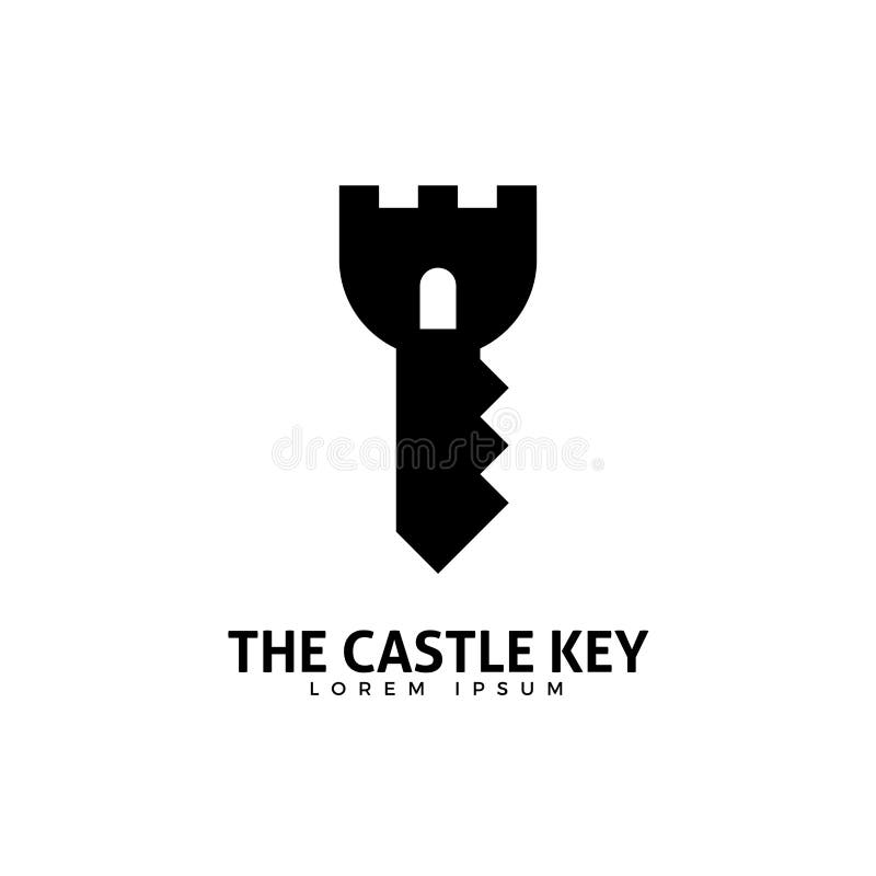 Abstract Logo of a Key and the Castle. Isolated Vector Illustration ...