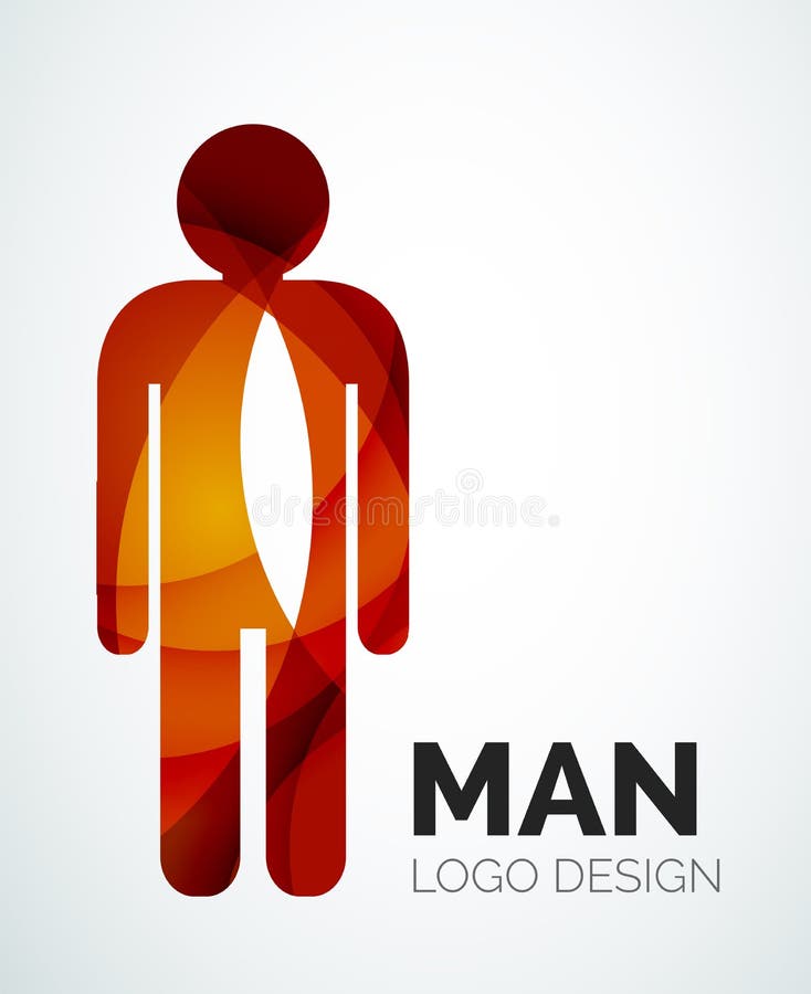 Abstract logo - man icon stock vector. Illustration of curve - 50927826