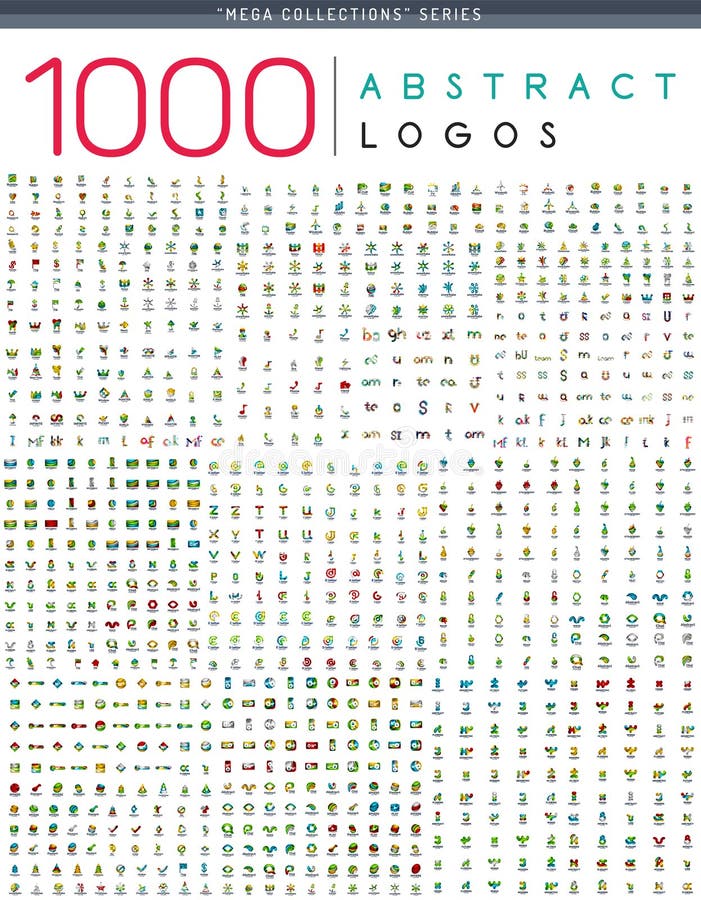 Abstract Logo Mega Collection Stock Illustration - Illustration of 1000 ...