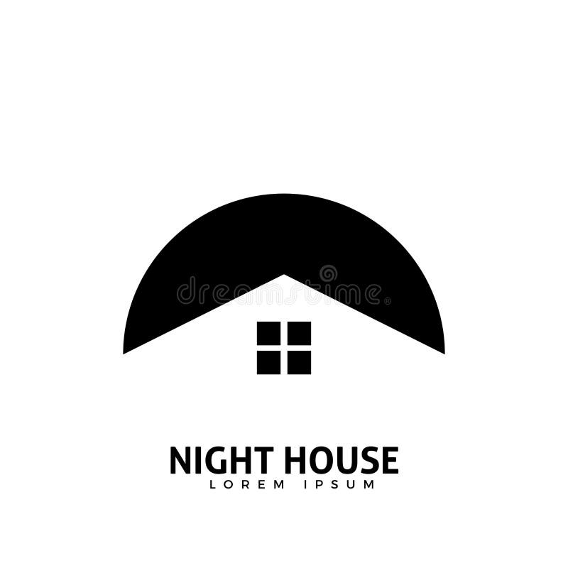 Abstract Logo of a Night House. Isolated Vector Illustration Stock ...