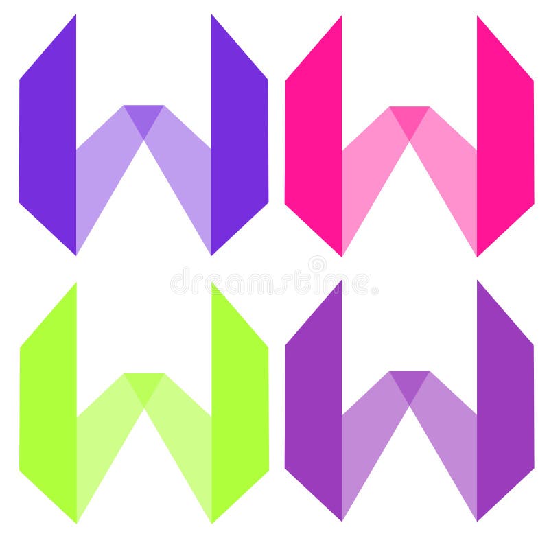 Abstract Logo from Rectangles in Perspective with Shadows Color Set ...