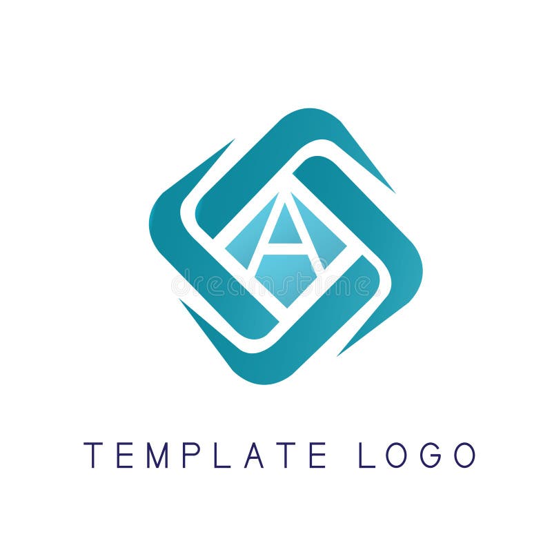A, Abstract Logo Template, Illustration, White Background Stock Vector ...