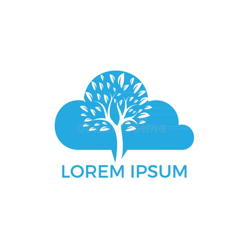 Cloud Tree Logo Des stock vector. Illustration of information - 128560142