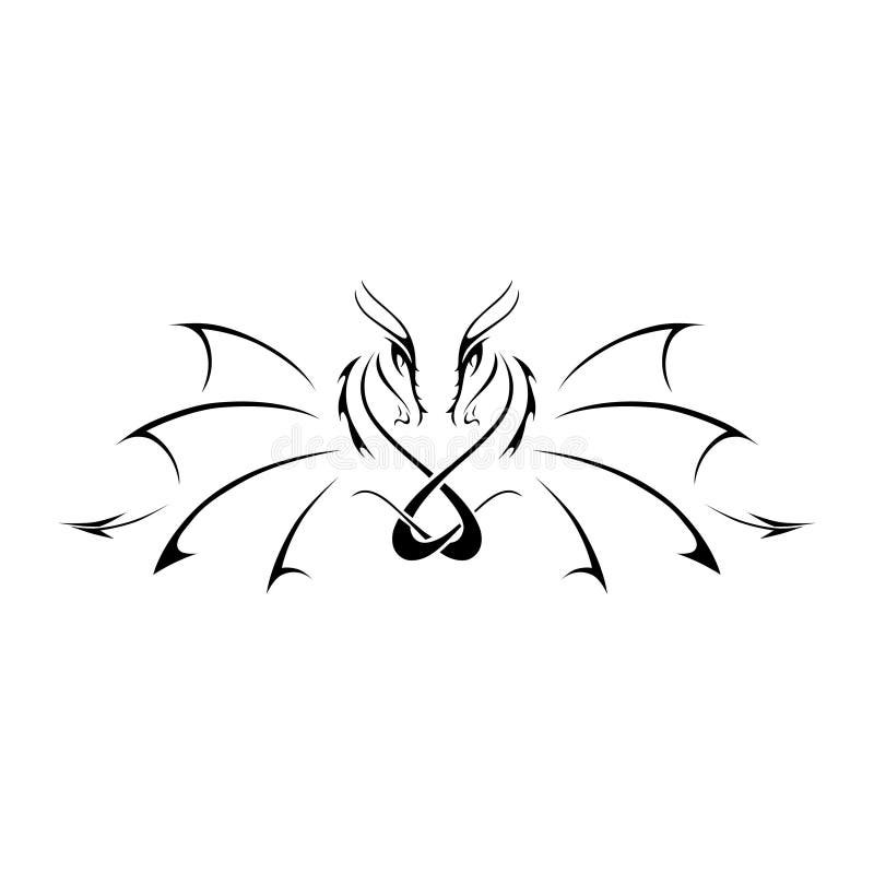 Black Dragon Logo icon stock vector. Illustration of abstract - 129066273