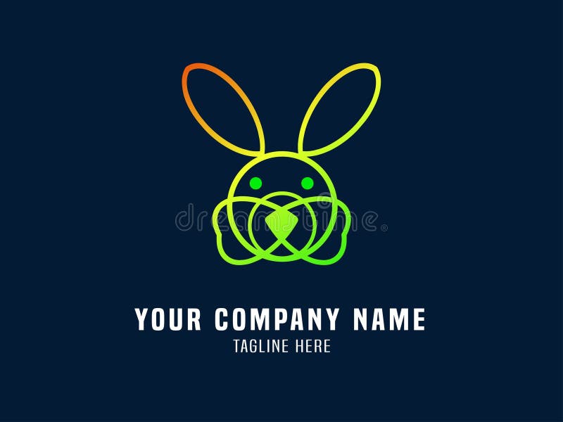 Abstract Logo Vector Gradient Rabbit Stock Vector - Illustration of ...