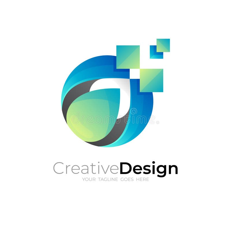 Abstract Logo with Water Drop Design Vector, Blue Color Stock Vector ...