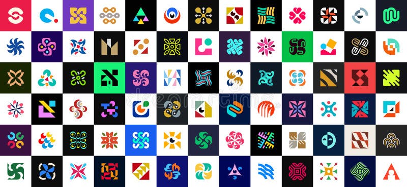 Abstract logos collection stock vector. Illustration of company - 254560620