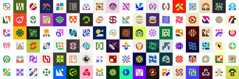 Abstract logos collection stock illustration. Illustration of logotype ...