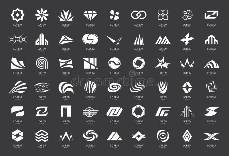 Abstract logos collection stock vector. Illustration of large - 124363524