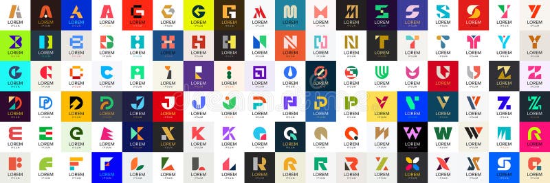 Abstract Logos Collection with Letters Stock Vector - Illustration of ...