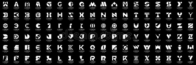 Abstract Logos Collection with Letters Stock Vector - Illustration of ...