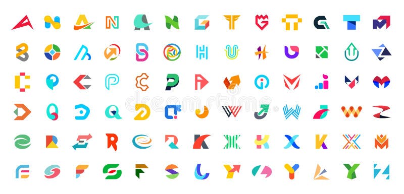 Abstract Logos Collection with Letters Stock Vector - Illustration of ...