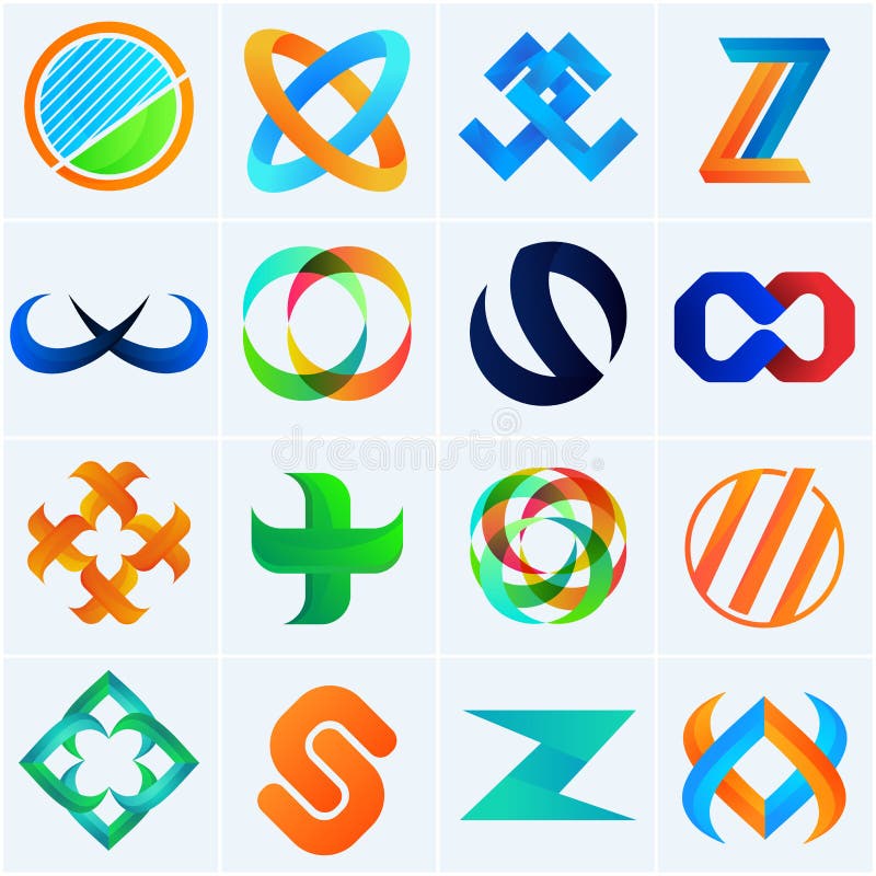 Abstract Logos Company Signs Vector Design Stock Vector - Illustration ...