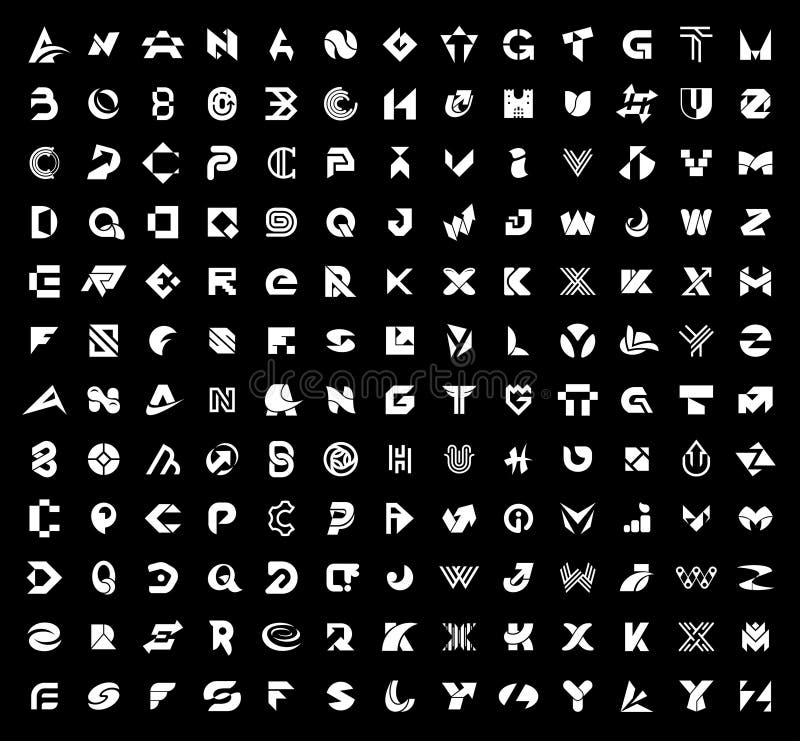 Abstract Logos Mega Collection with Letters Stock Vector - Illustration ...