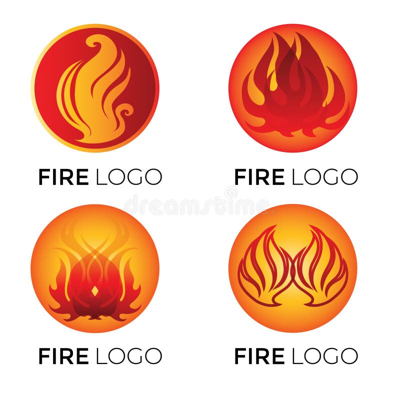 Abstract logotypes - fire stock vector. Illustration of icons - 129621772