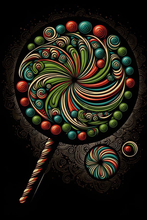Abstract Lollipop Candy Illustration. Generative AI Stock Illustration ...