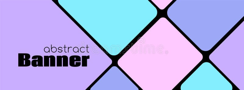 Abstract Long Colorful Banner Template. Vector Geometric Background for ...