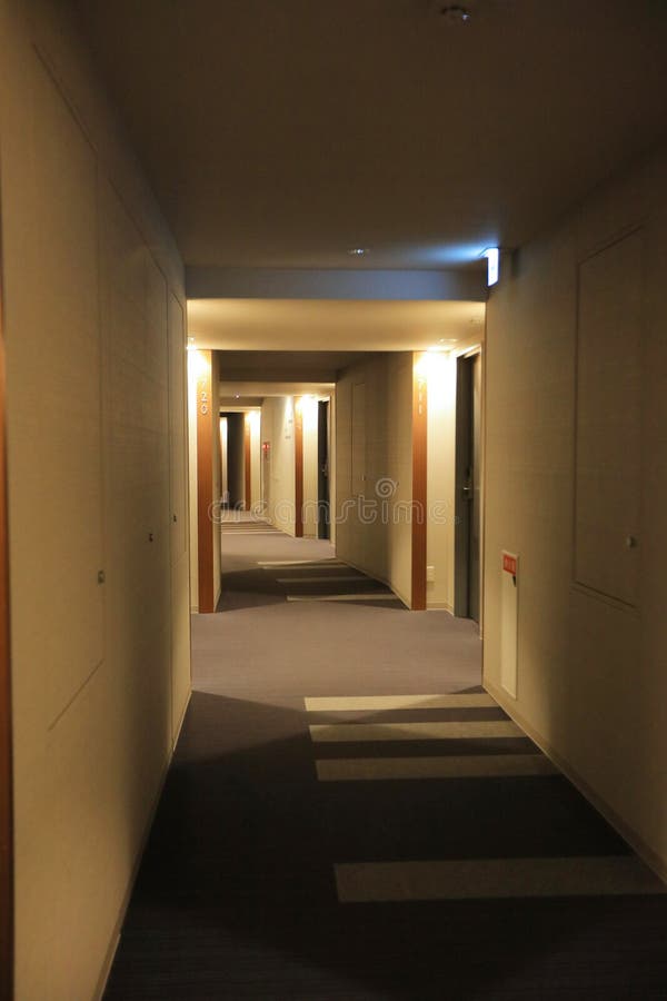 The Abstract Long Corridor of Hotel Room Editorial Photo - Image of ...