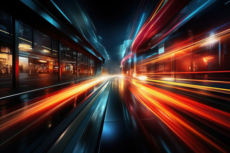 Abstract Long Exposure Dynamic Speed Light Trails Background, Stock ...