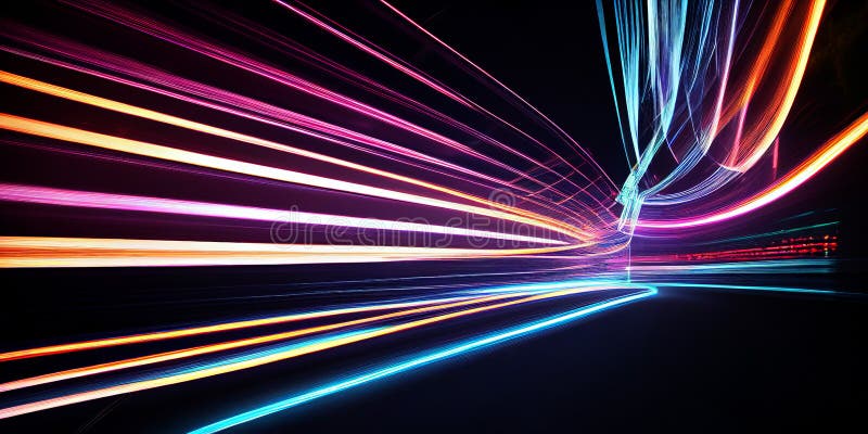 Abstract Long Exposure Dynamic Speed Light Trails Background ...