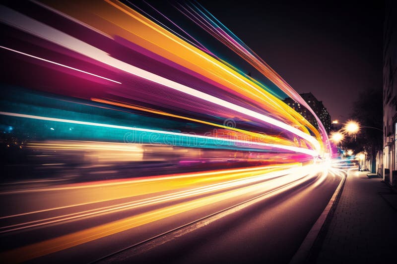 Abstract Long Exposure Dynamic Speed Light Trails in an Urban ...
