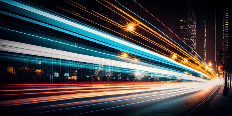 Abstract Long Exposure Dynamic Speed Light Trails in an Urban ...