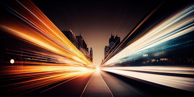 Abstract Long Exposure Dynamic Speed Light Trails in an Urban ...