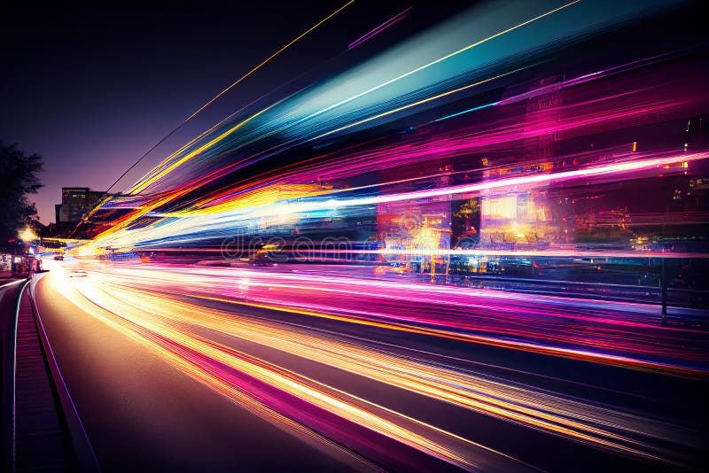 Abstract Long Exposure Dynamic Speed Light Trails in an Urban ...