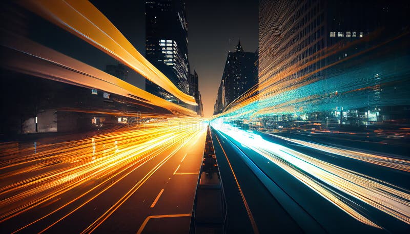 Abstract Long Exposure Dynamic Speed Light Trails in an Urban ...