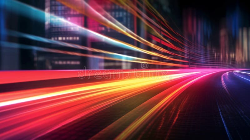 Abstract Long Exposure Dynamic Speed Light Trails in an Urban ...