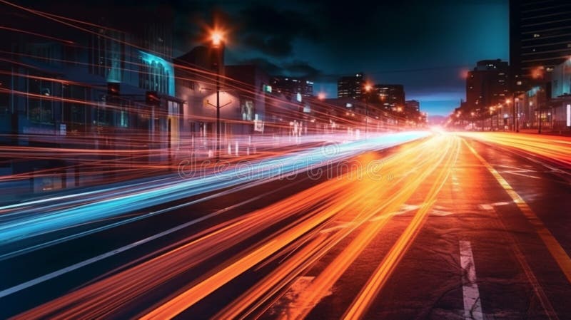 Abstract Long Exposure Dynamic Speed Light Trails in an Urban ...
