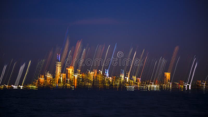 Abstract Long Exposure Effect of Manhattan, NYC, USA Stock Photo ...