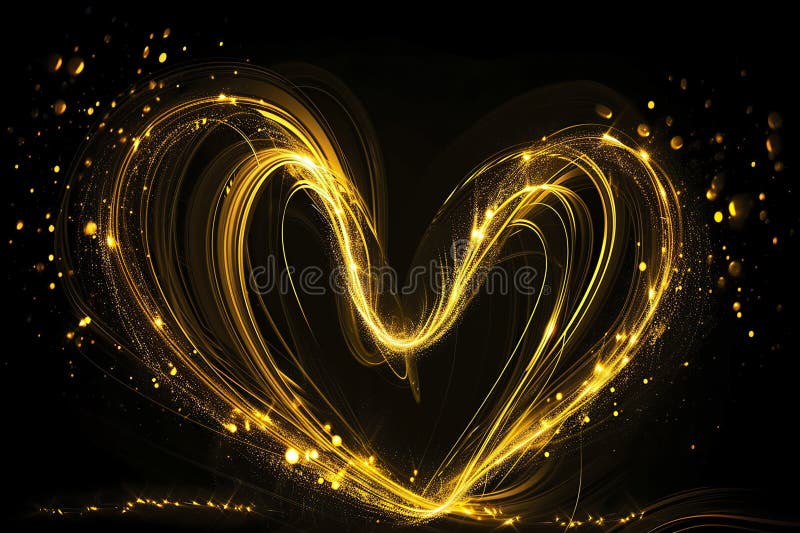 Abstract Long Exposure Light Background in the Shape of a Heart. Stock ...