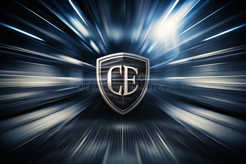 Abstract Long Exposure Photography of a Black Monogrammed CE Shield ...