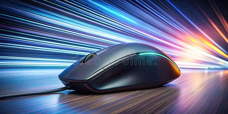 Abstract Long Exposure Photography a Sleek Black Computer Mouse ...