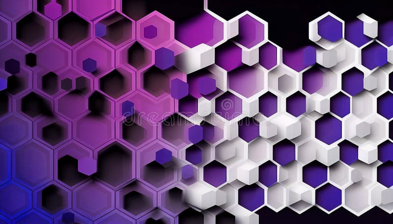 Abstract Longitudinal Lines with Random Hexagons Stock Illustration ...