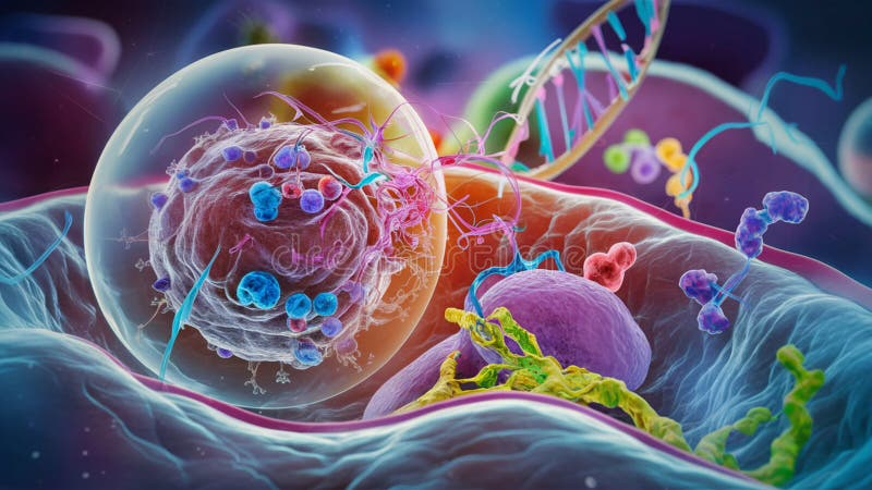 Abstract Look Inside a Living Cell Nucleus, Mitochondria, Vacuoles ... Abstract Look Inside a Living Cell Nucleus, Mitochondria, Vacuoles ...