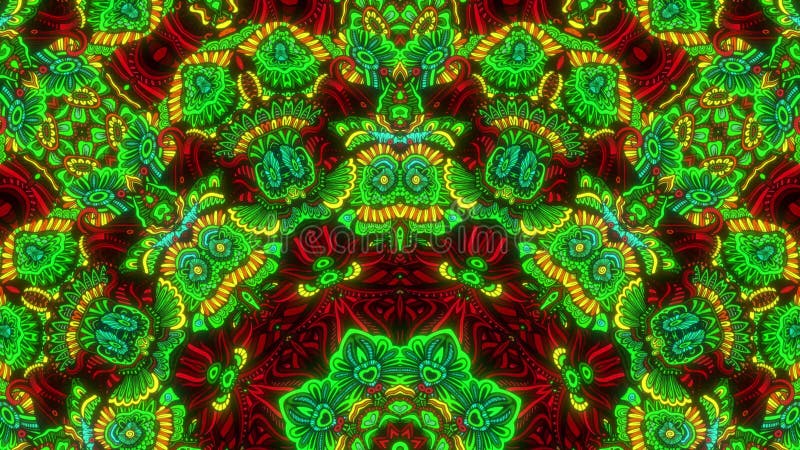 Abstract Loop Animation Colorful Background of Floral Seamless Fabric ...